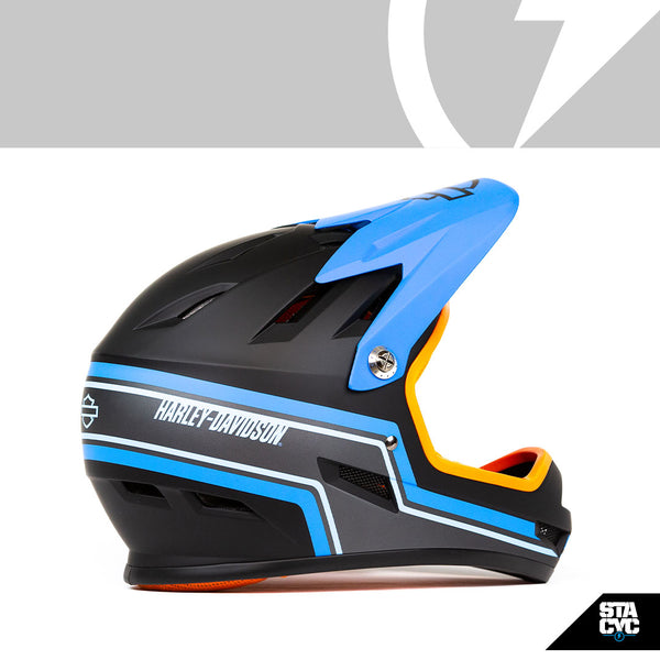 H-D SANCTION HELMET BLK/BLU LG - STACYC