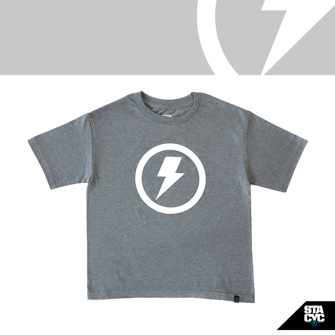 KIDS BOLT LOGO TEE - GRAY - STACYC